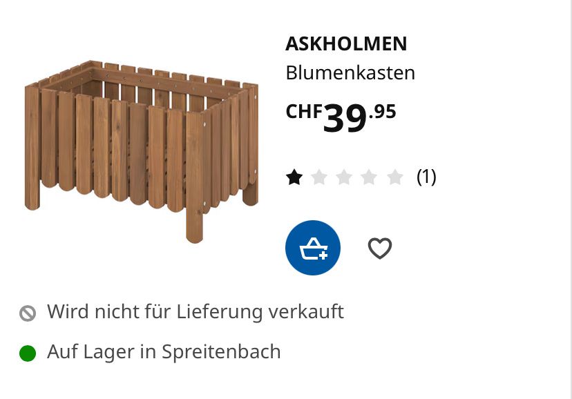 Plantbox Askholmen from Ikea - new in box (Neu und originalverpackt) in ...