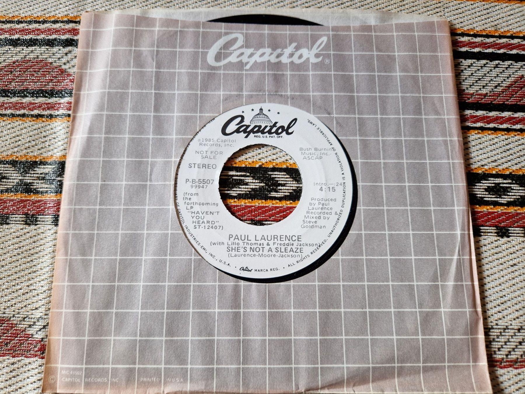 7'' Paul Laurence – She's Not A Sleaze 1985 Rare Soul Single (Gebraucht ...