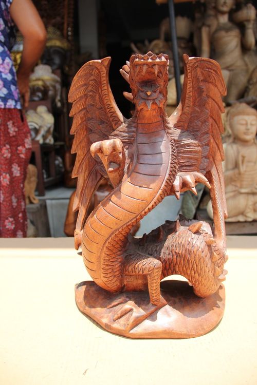 Drachen Deko, Drachen Statue, Drachen Skulptur, Drachen Holz (Neuf avec ...