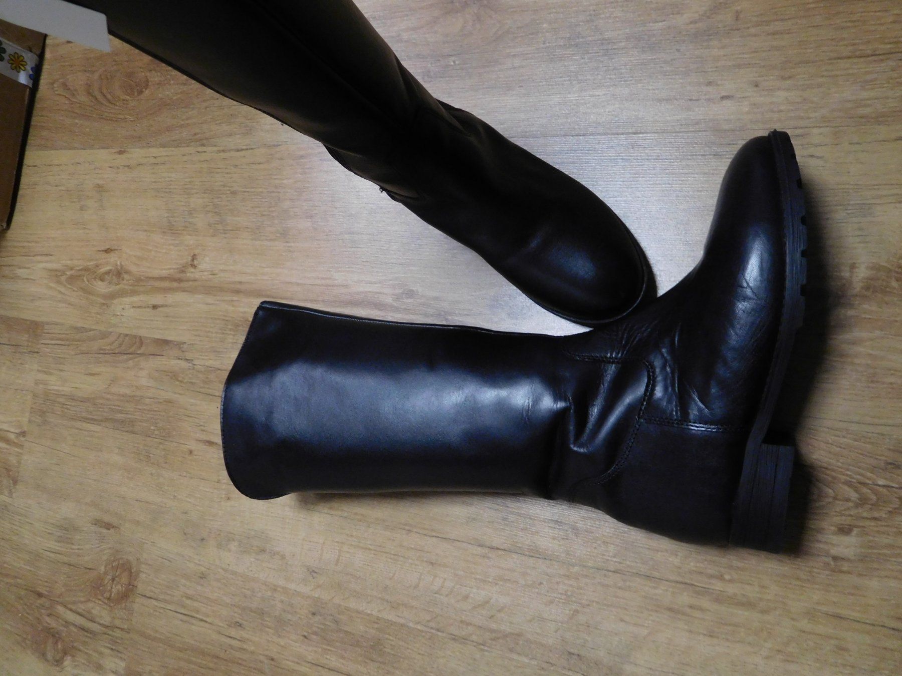 Gefütterte echt Leder Stiefel Gr.35 sehr schmaler Fuss noir (Gebraucht ...