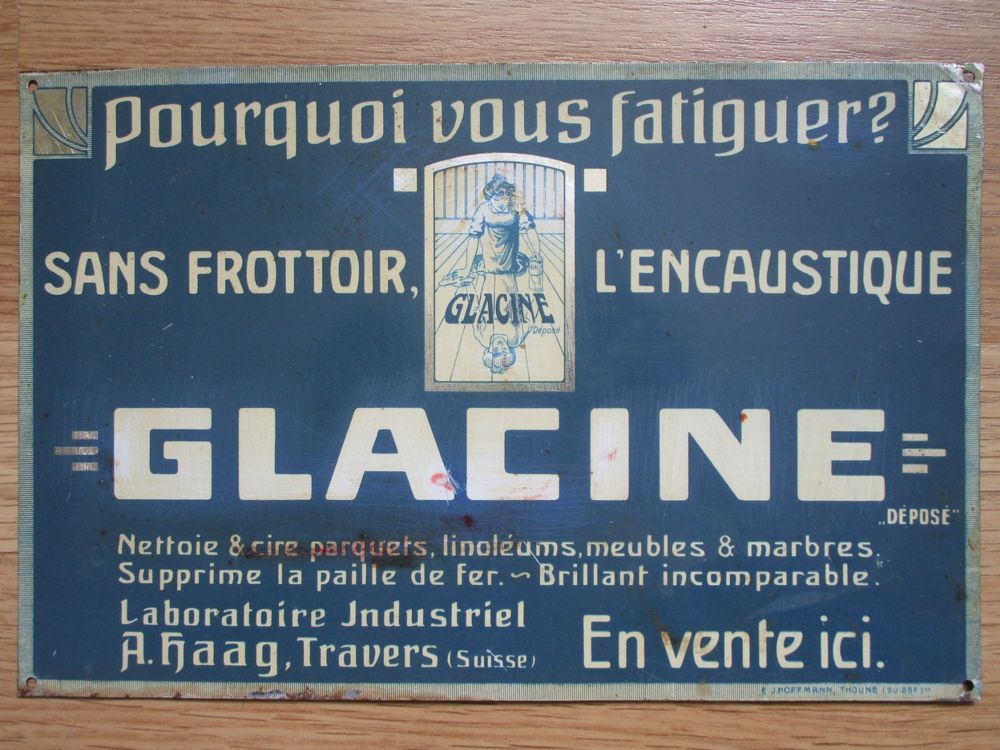 Antikes Blechschild GLACINE (Gebraucht) in Heimberg für CHF 21 – mit ...