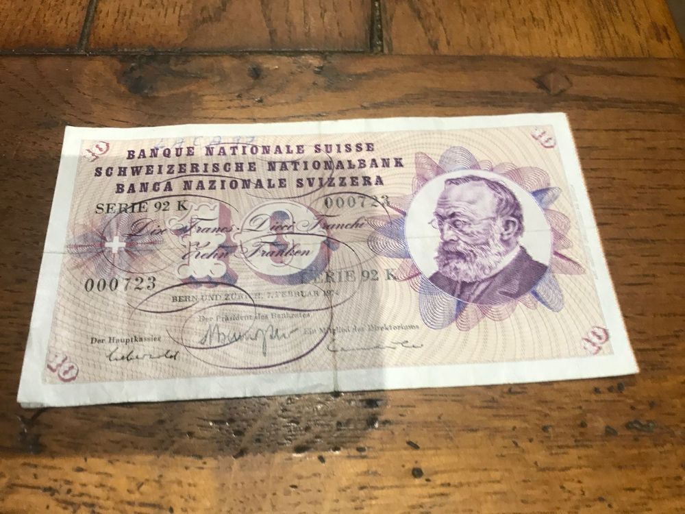 Billet suisse 10fr 7.02 1974 banknoten | Kaufen auf Ricardo