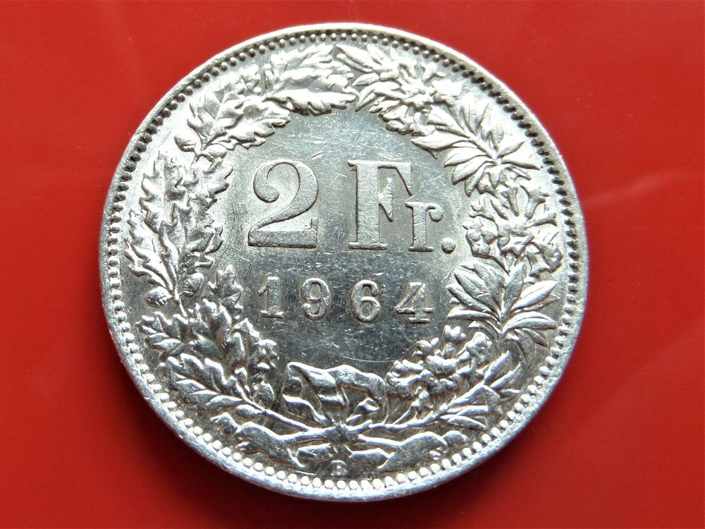 Alter SCHWEIZER 2Fr / 1964 SILBER Münze fast bis unz, | Kaufen auf Ricardo
