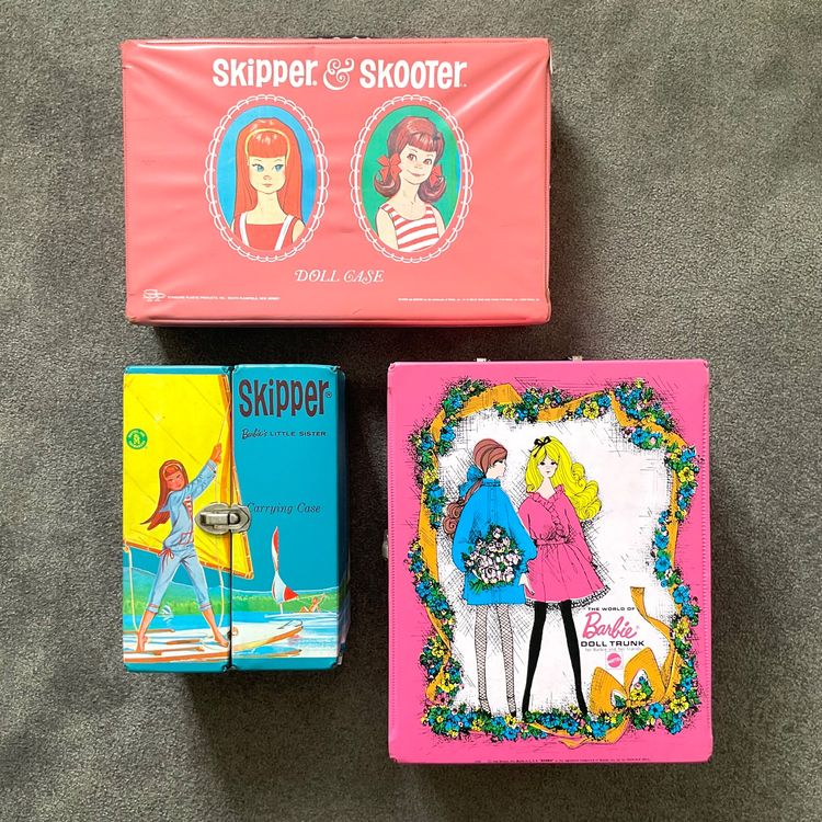 🟪 3 Vintage Mattel BARBIE Skipper Skooter Koffer 60er Jahre (Gebraucht ...