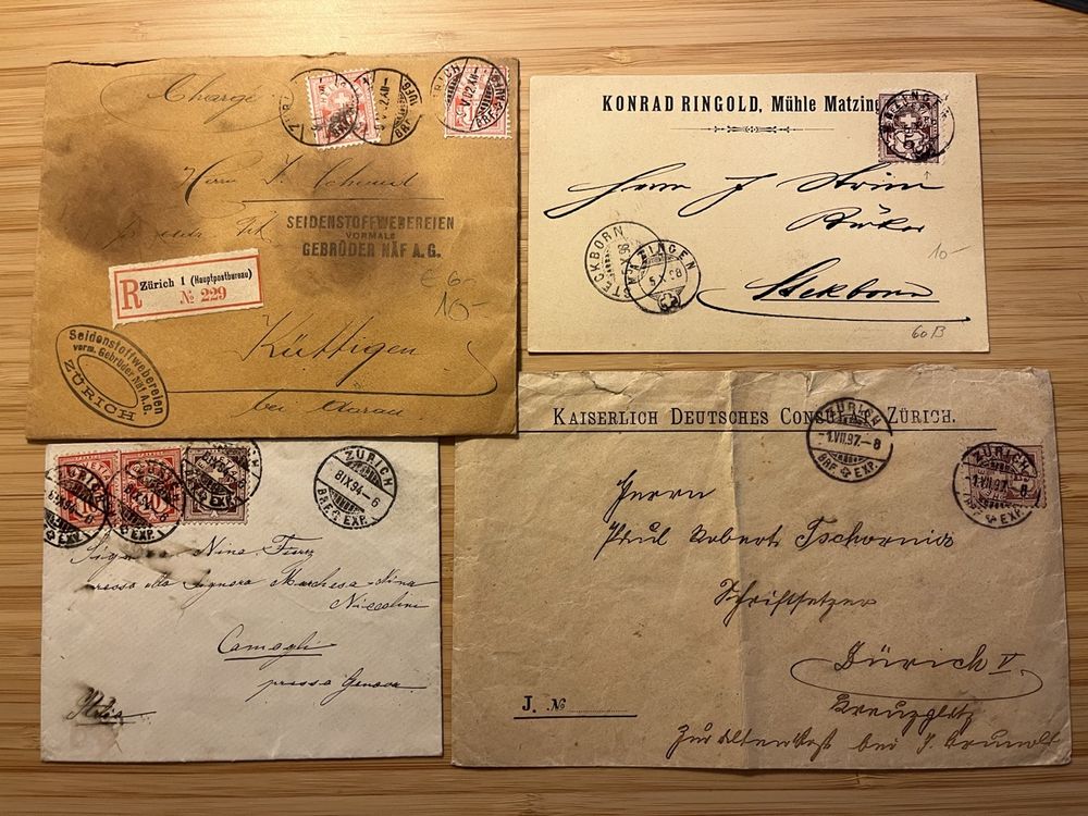 Lot de 4x Lettres et Cartes Type Chiffre dès 1894 (D'occasion) à ...