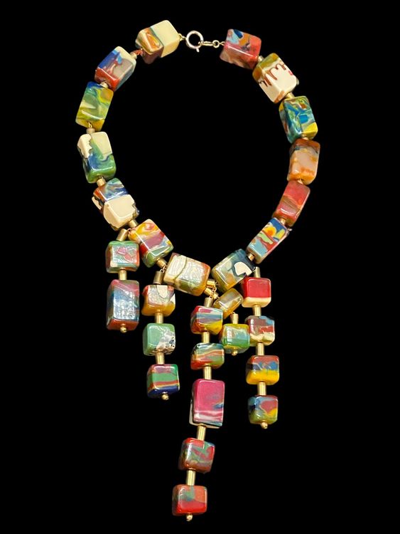 CARLOS SOBRAL Collier design pop art "cubes de réglisse" (Gebraucht) in ...