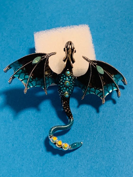 Grosse Drachen Brosche. Silber Farbe. Emailliert (Gebraucht) in Sursee ...