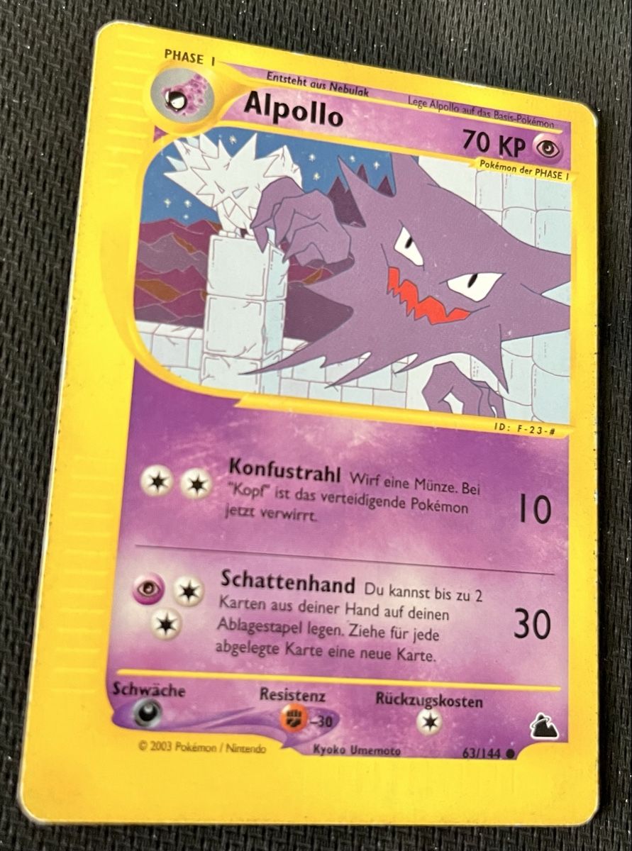 ⚡️ Pokémon Karte Alpollo 63/144 Skyridge (2003)⚡️ (Gebraucht) in ...