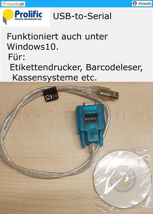 Prolific USB-to-Serial Adapter (Gebraucht) in Kaisten für CHF 2.1 – mit ...