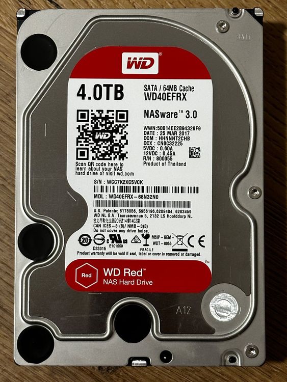 Harddisk SATA WD Red, 40EFRX, 4 TB, 64MB Cache, für NAS | Kaufen auf ...