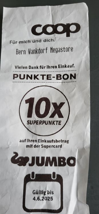 Jumbo 10x Coop Superpunkte (Neu (gemäss Beschreibung)) in Uttigen für CHF 0.5 – mit Lieferung ...