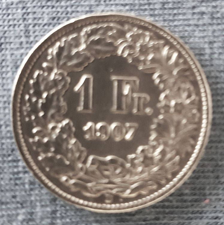 1 Franken 1907 uralte sehr rare Silbermünze ab nur 1 Fr !!! | Kaufen auf Ricardo