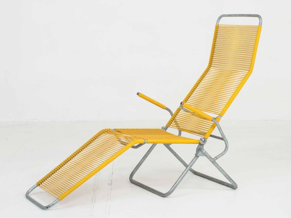 Embru "Spaghetti" Liegestuhl von Huldreich Altorfer in Gelb | Kaufen ...