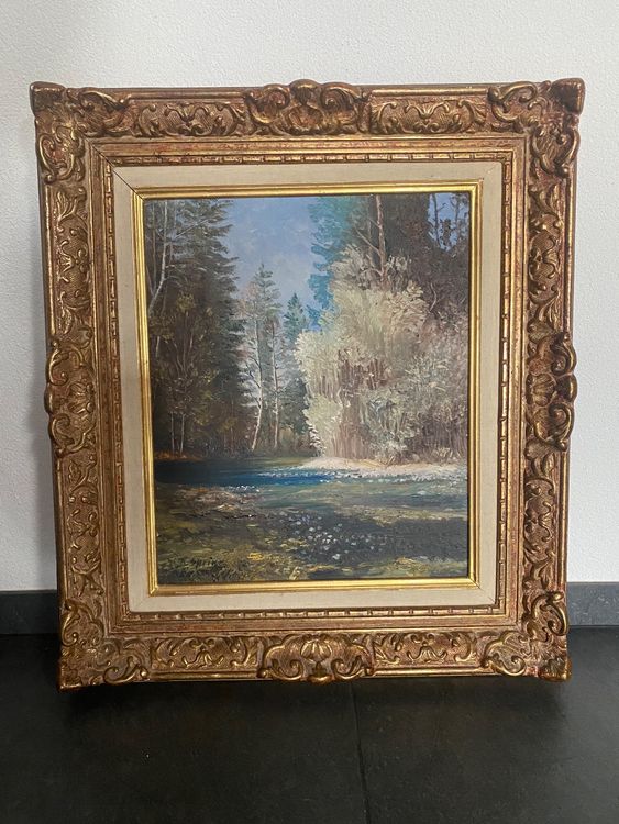 Gemälde von Karl Spring 56 - am dem Aaregiessen beim Belp (Gebraucht ...