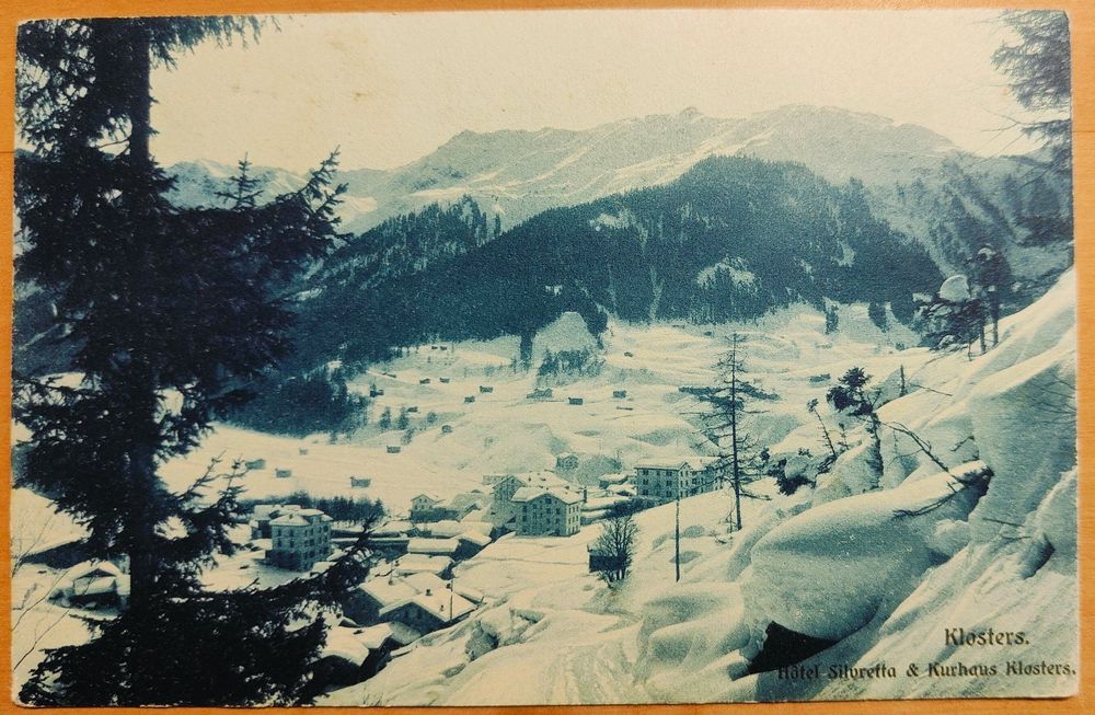 Winter Karte Klosters mit Kurhaus Klosters um 1908 | Kaufen auf Ricardo