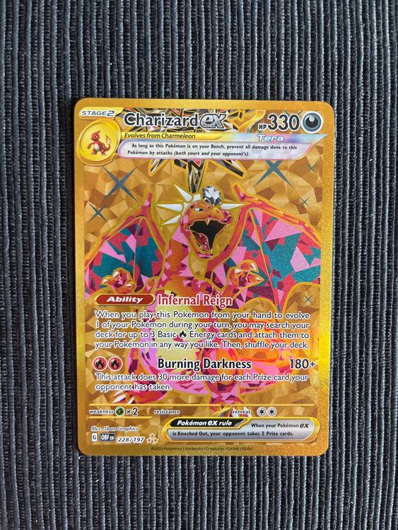 Pokemon Obsidian Flames Charizard EX Gold Tera Englisch | Kaufen auf ...