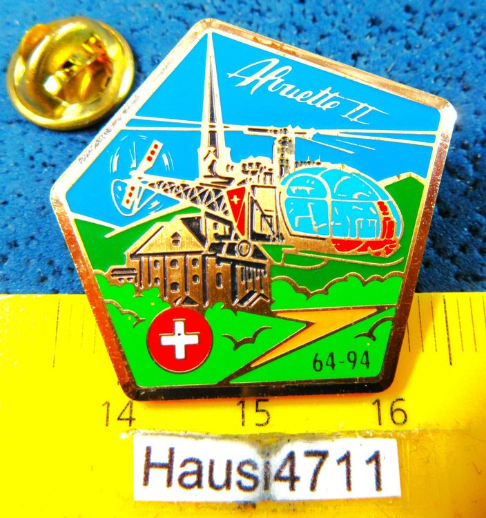 HELIKOPTER PIN FAUDE ALUETTE II 64-94 PIN GFEPRÄGT SWISS (Gebraucht) in ...