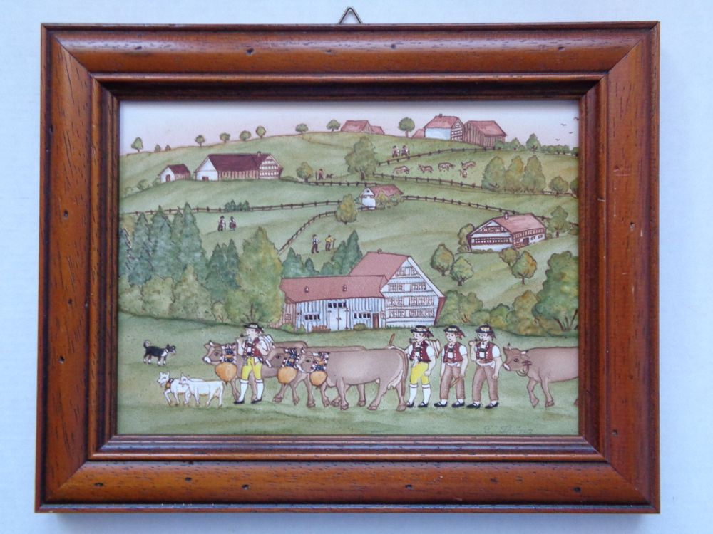 APPENZELLER ALPAUFZUG SIGNIERT BAUERNMALEREI NAIVE MALEREI (Gebraucht) in Henggart für CHF 45 ...