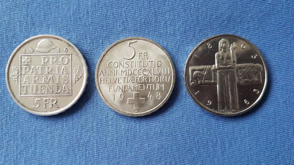 3x5 Fr Silber Gedenkmünzen 1936-1948-1963 ab nur 1 Fr !!! | Kaufen auf Ricardo