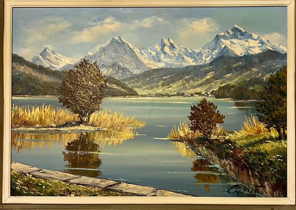 Blick vom Thunersee auf Eiger Mönch und Jungfrau (Gebraucht) in Rutschwil für CHF 145 – mit ...