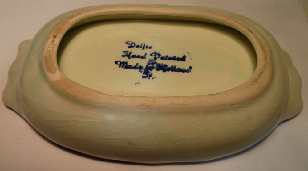 HAND GEMALTE ANTIKE SCHALE---DELFT-HOLLAND,--14 CM x 8 CM (Gebraucht ...