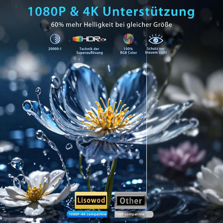 Beamer Full HD 1080P WiFi6 Bluetooth Auto Fokus (Neu und ...