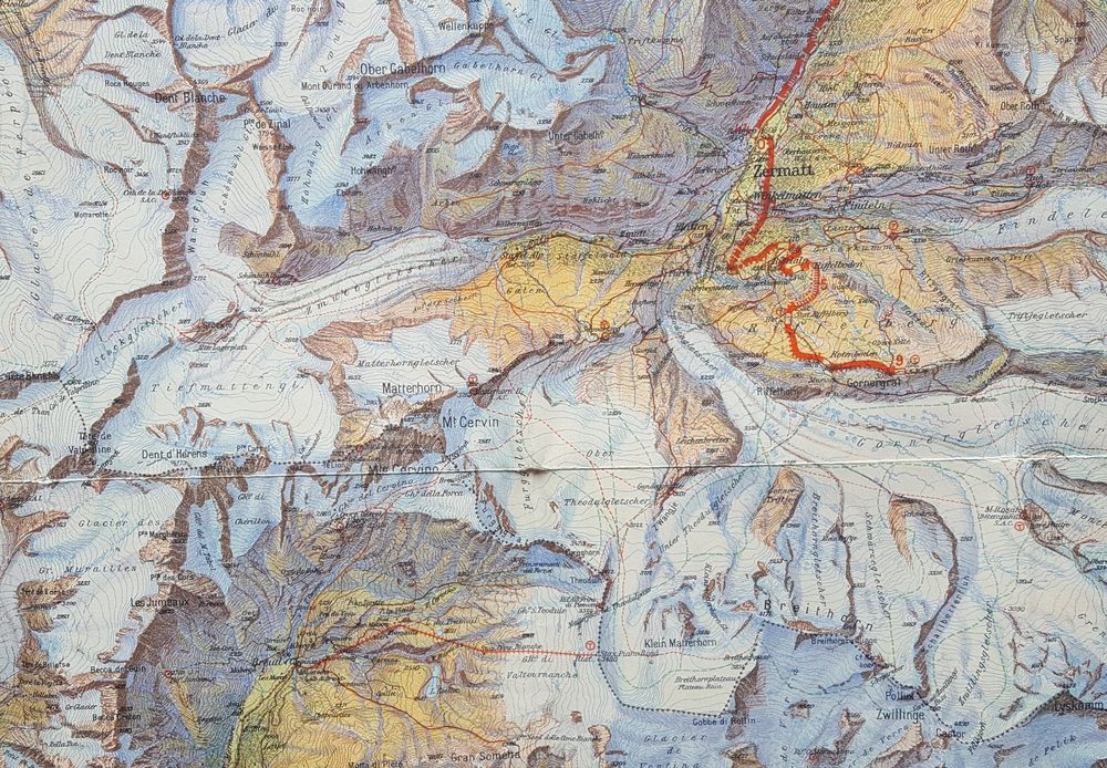 Brig-Visp-Zermatt-Gornergrat (Karte von 1946) 1:75’000 | Kaufen auf Ricardo