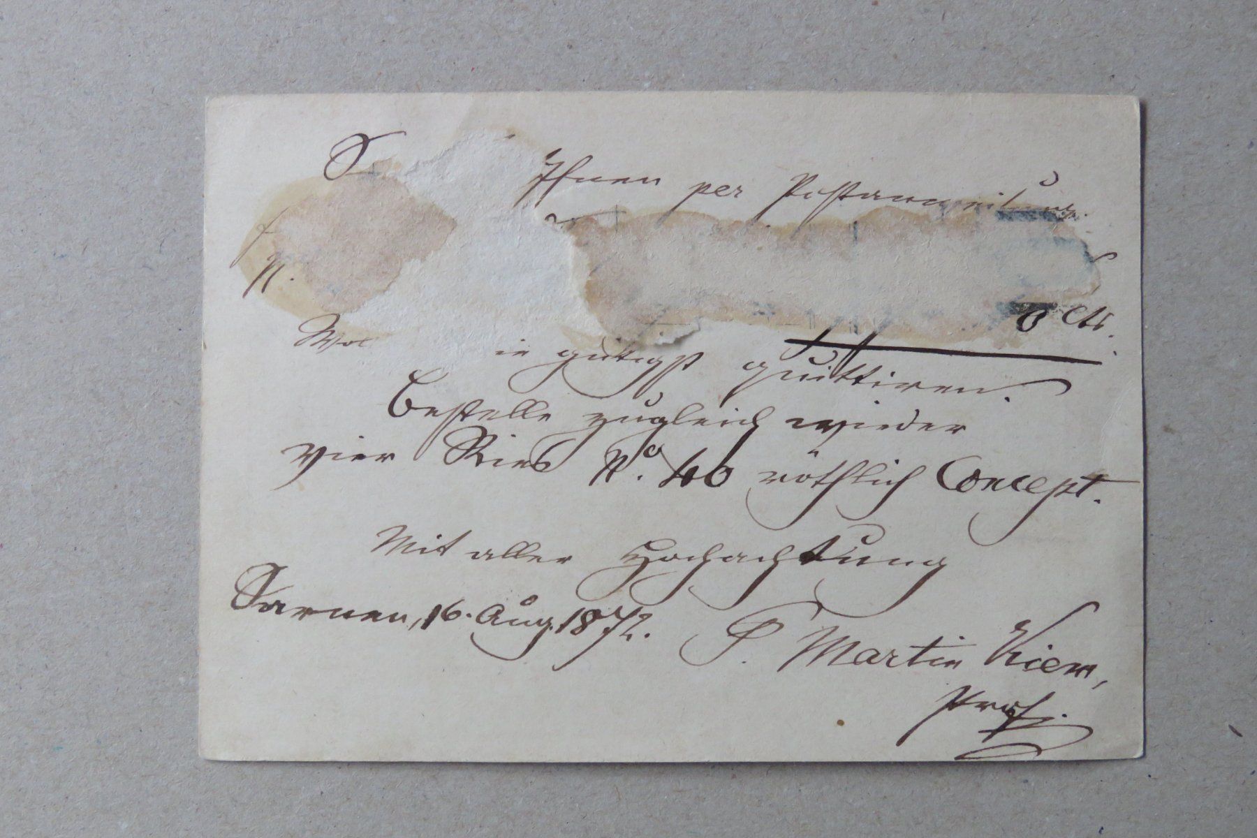 5 Rp. Carte-correspondance 1872, mit Zwergstempel Stansstad (Gebraucht ...