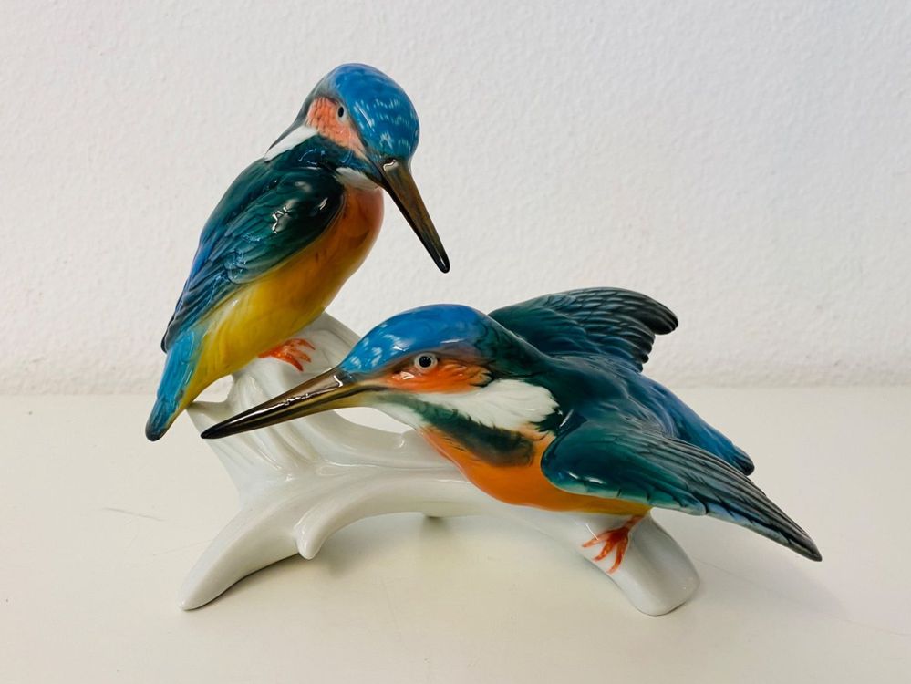 KARL ENS Eisvogel Paar auf Ast aus Porzellan ca. 1900-1919 (Gebraucht ...