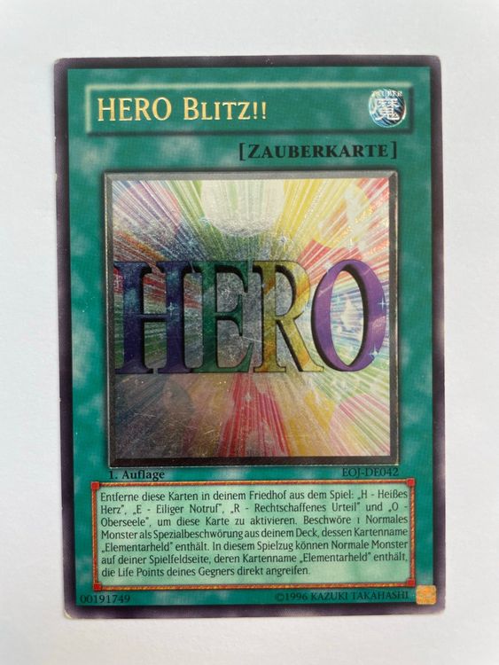 Yugioh Hero Blitz!! Ultimate Rare Oldschool 1.Auflage EOJ (Gebraucht ...