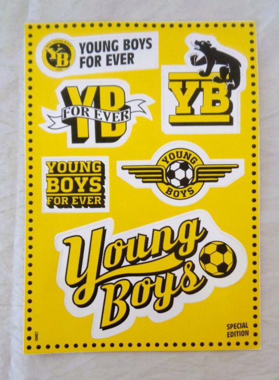 YB Young Boys / 22 Sticker - Aufkleber auf 3 Karten (Neu (gemäss ...