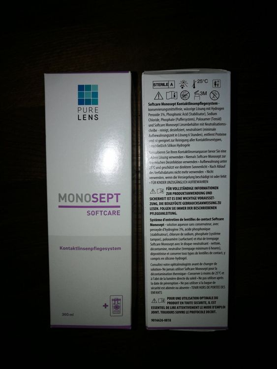 2x Purelens Monosept Softcare 360ml (Neu und originalverpackt) in für ...