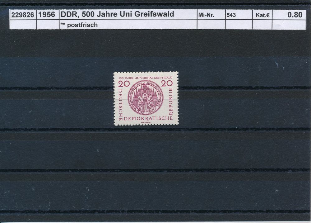 1956 DDR, 500 Jahre UNI Greifswald | Kaufen auf Ricardo