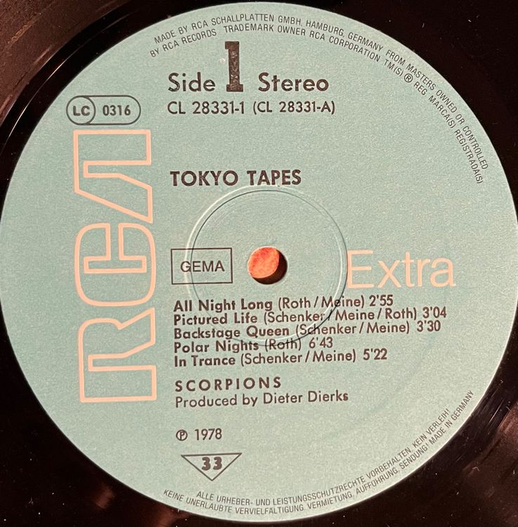 SCORPIONS - TOKYO TAPES - 2 Vinyles 33 Tours (Gebraucht) in Bussigny ...