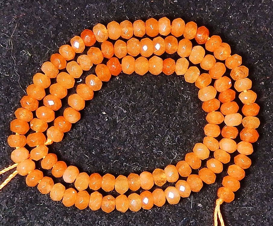 1 Strang echte orange Topas Perlen 4 x 3 mm facet. (Neu (gemäss ...