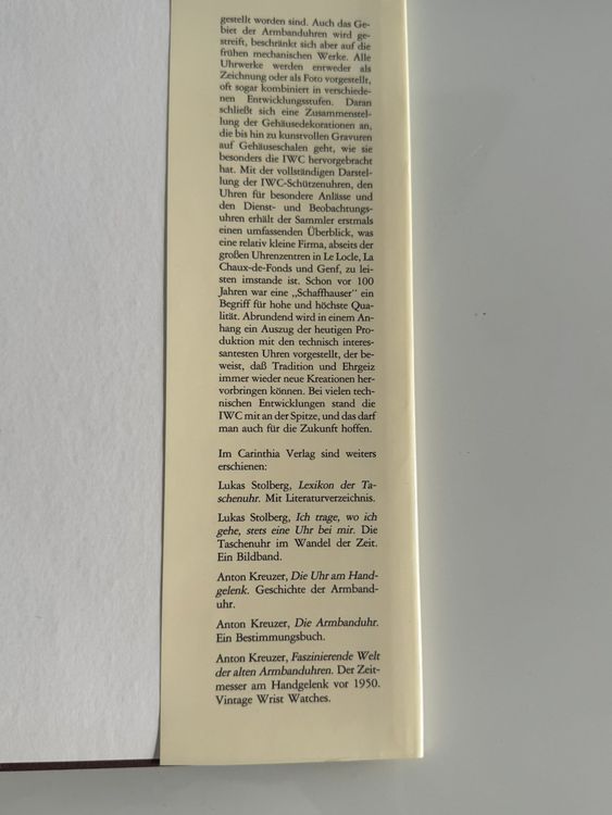 Buch Reinhard Meis IWC-Uhren, Schaffhauser, Top Zustand! (Gebraucht) in ...