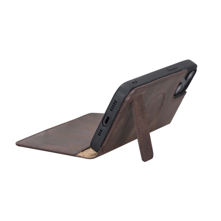 iPhone 14 Plus Bouletta Brooks Echt Leder Slim Etui Braun (Neu und ...