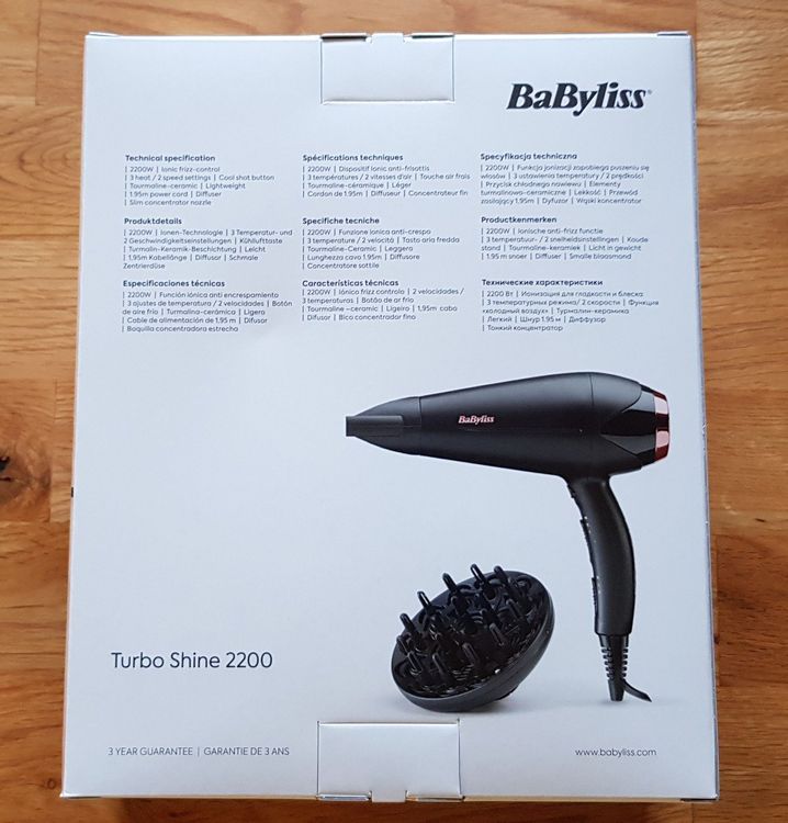 BaByliss Turbo Shine 2200 Föhn, neuwertig und unbenutzt (Neu und ...