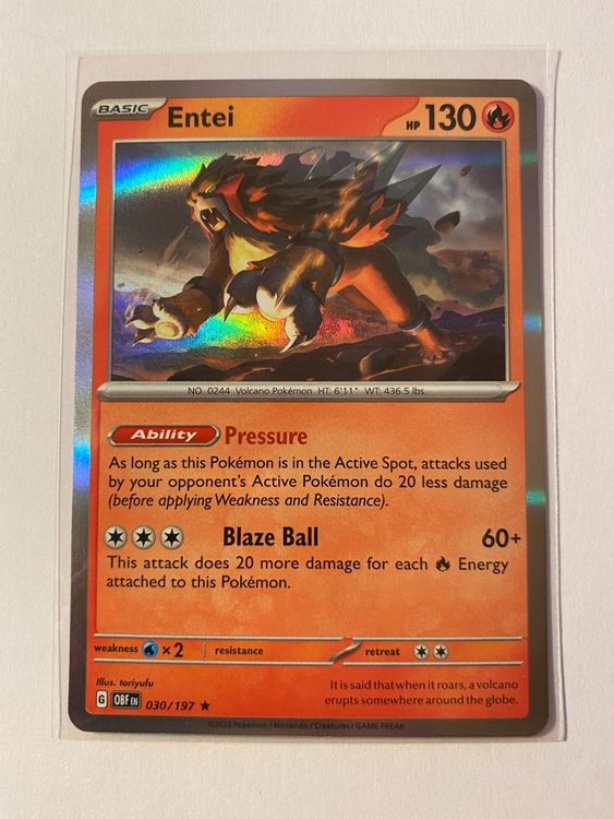 Pokemon Entei 030/197 Holo Obsidian Flames EN | Kaufen auf Ricardo