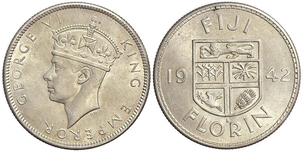 b- Fidschi, Florin 1942 (Usato) a Chiasso per CHF 40 – con consegna ...