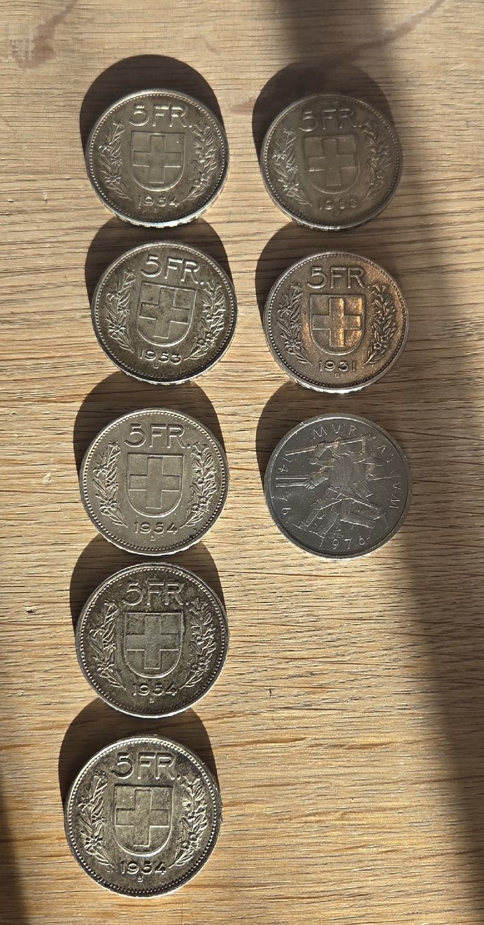 Silber 5 Franken (Gebraucht) in Rehetobel für CHF 60 – nur Abholung auf ...