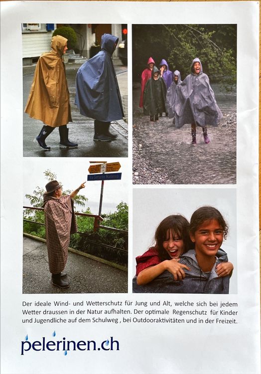 Pelerine/ Regencape rot-kariert (80cm) Gr. 130/140cm (Gebraucht) in Zug ...