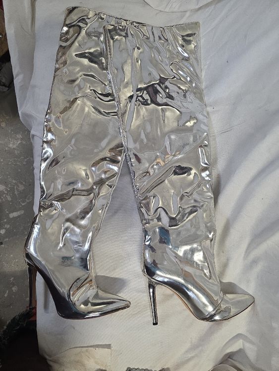 Overknee Stiefel mit Wollfutter – Spitze Form, Gr. 43 (Gebraucht) in ...