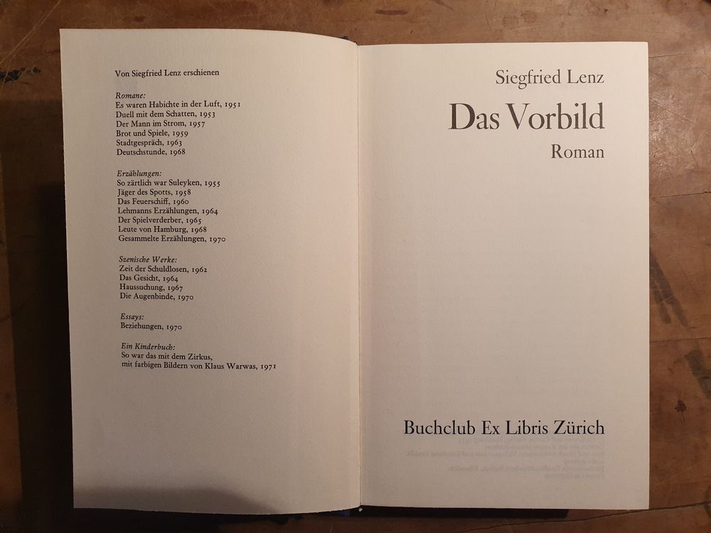 Das Vorbild – Siegfried Lenz (Gebraucht) in Zürich für CHF 5 – nur ...