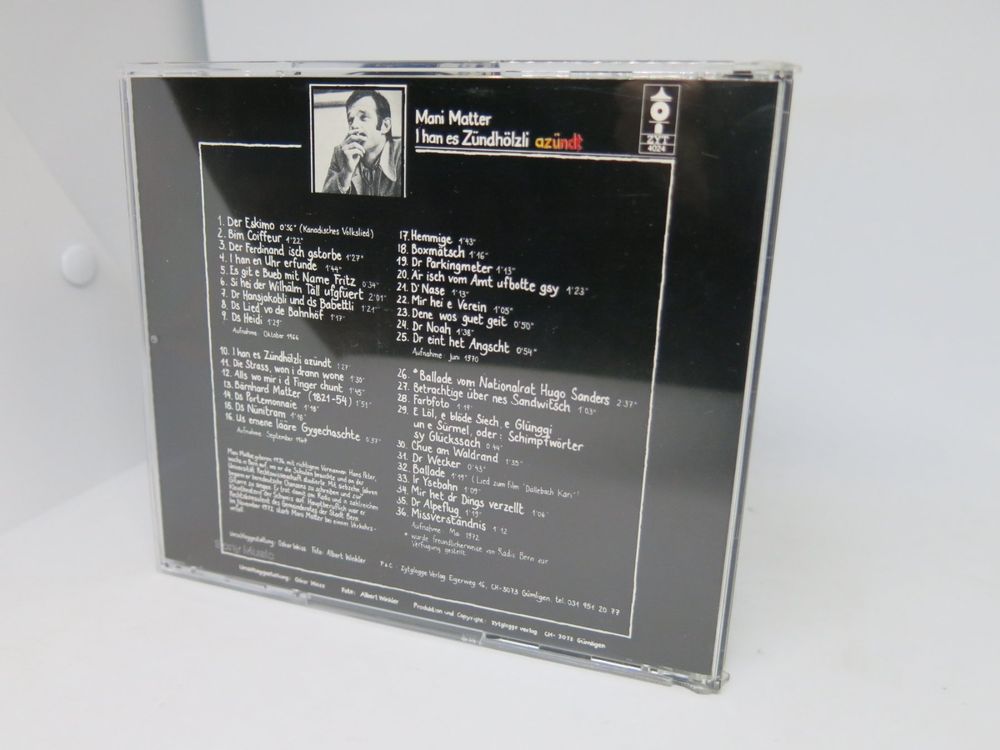 CD: Mani Matter – I Han Es Zündhölzli Azündt (Gebraucht) in Ernetschwil ...