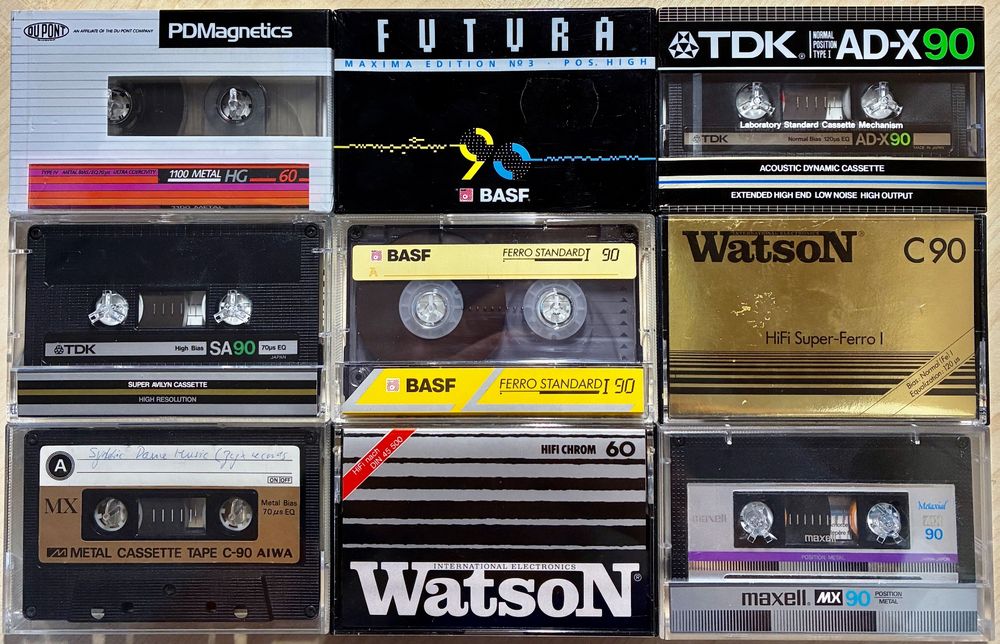 9 x Kassetten: PDMagnetics, Maxell, TDK, BASF, Aiwa, Watson (Gebraucht ...