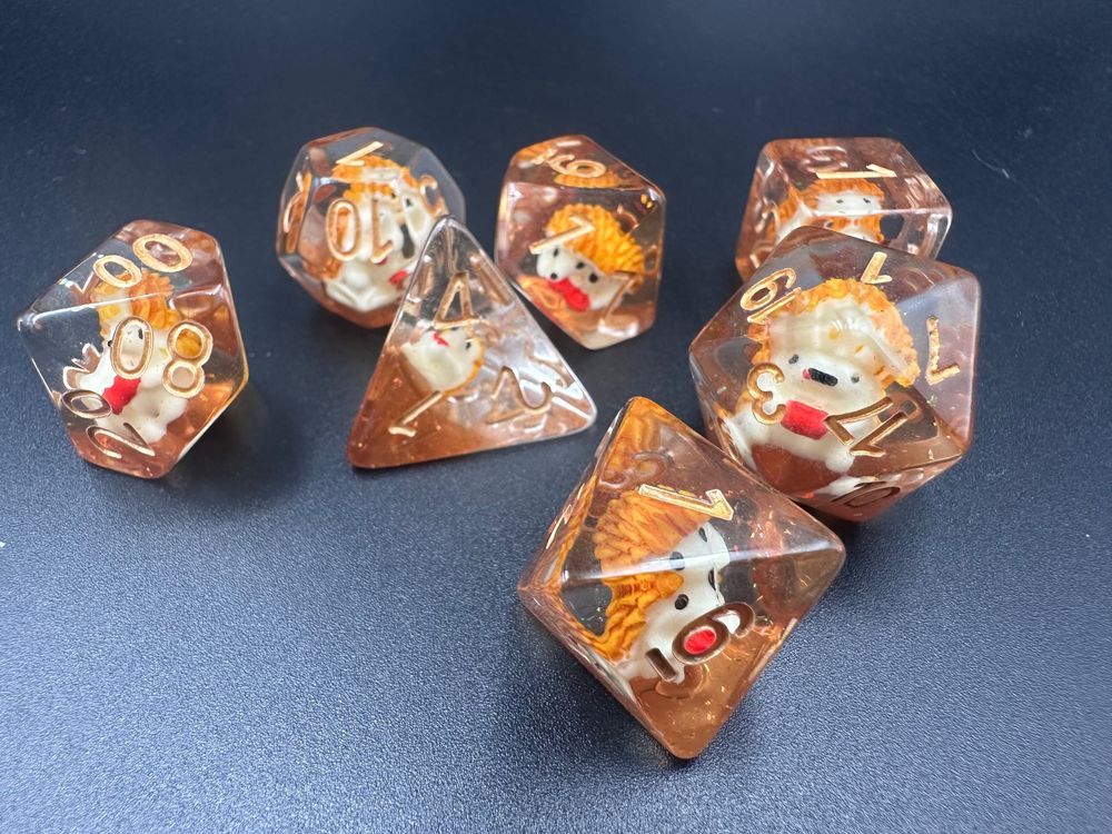 „Igel“ dnd Würfel Set 7-teilig rpg dice polyhedral Hedgehog (Neu und ...