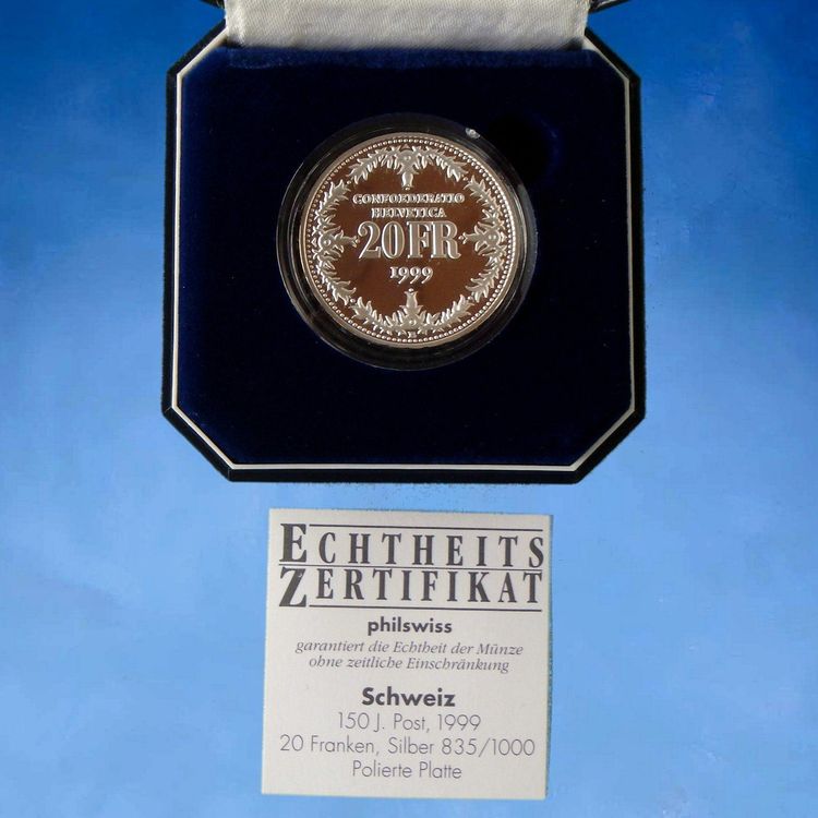 20 Fr.Sonder-Münze 1999-1, Post (Neu und originalverpackt) in St. Gallen für CHF 42 – mit ...