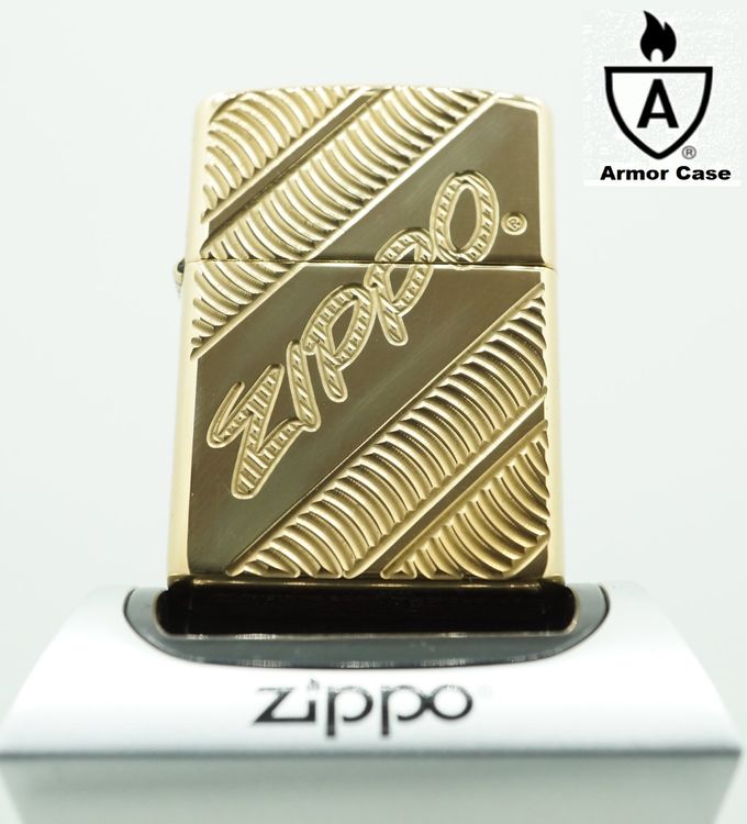 ZIPPO® LOGO - ARMOR CASE - SOLID BRASS 2018- UNGEZÜNDET (Neu (gemäss ...