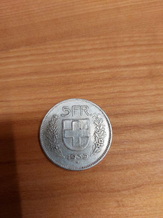 5Fr. 1939 silber (Gebraucht) in Ganterschwil für CHF 9 – mit Lieferung auf Ricardo kaufen